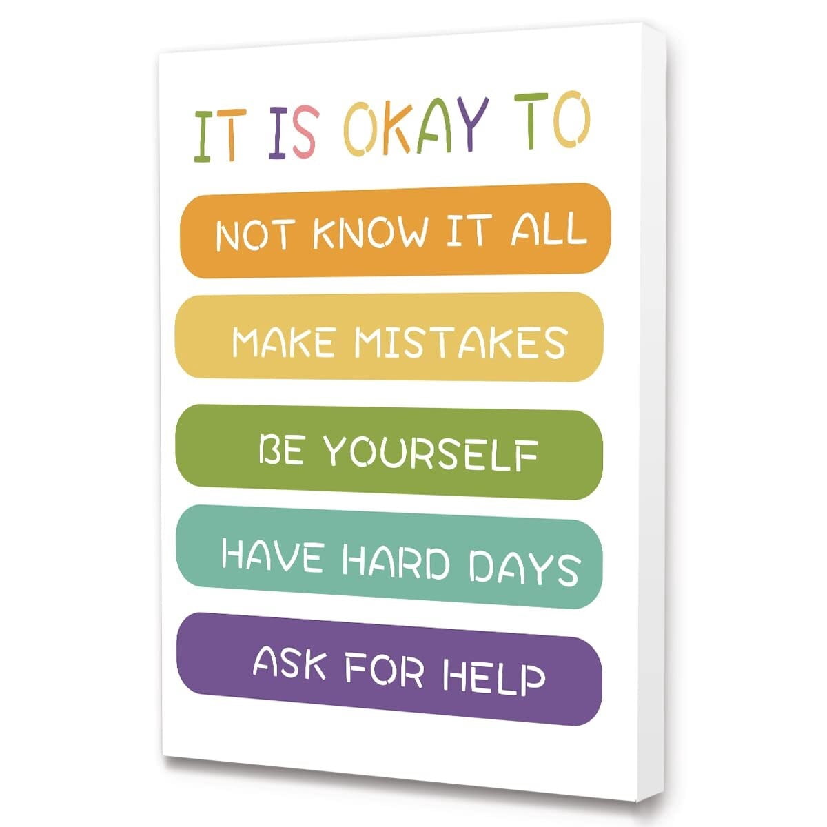 It Is Okay Canvas Wall Art poster Affirmation Inspirational Quotes Wall ...