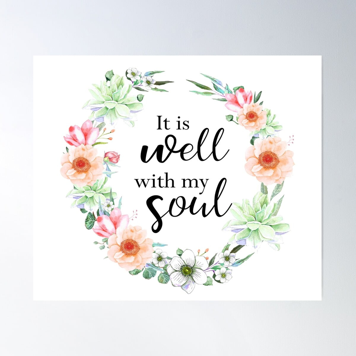 It Is Well With My Soul, Bible Verse Poster Wall Art, Modern Wall Decor ...