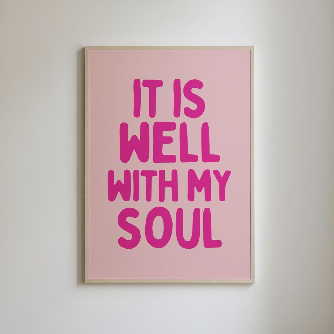 It Is Well With My Soul, Pink Christian Wall Art, Scripture Art Girly ...