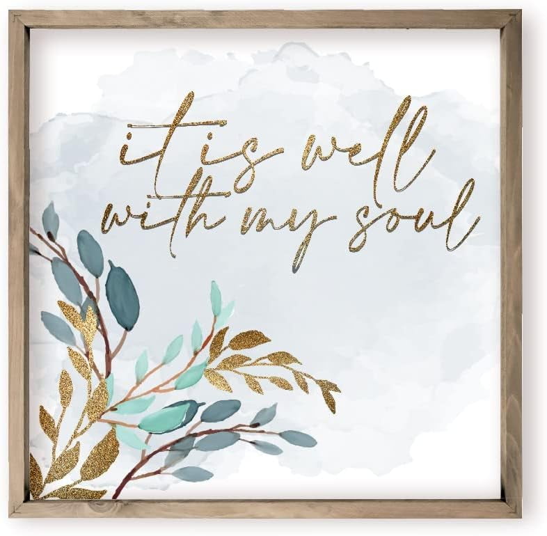 It Is Well With My Soul Watercolor Farmhouse Style Wood Wall Decor Sign ...
