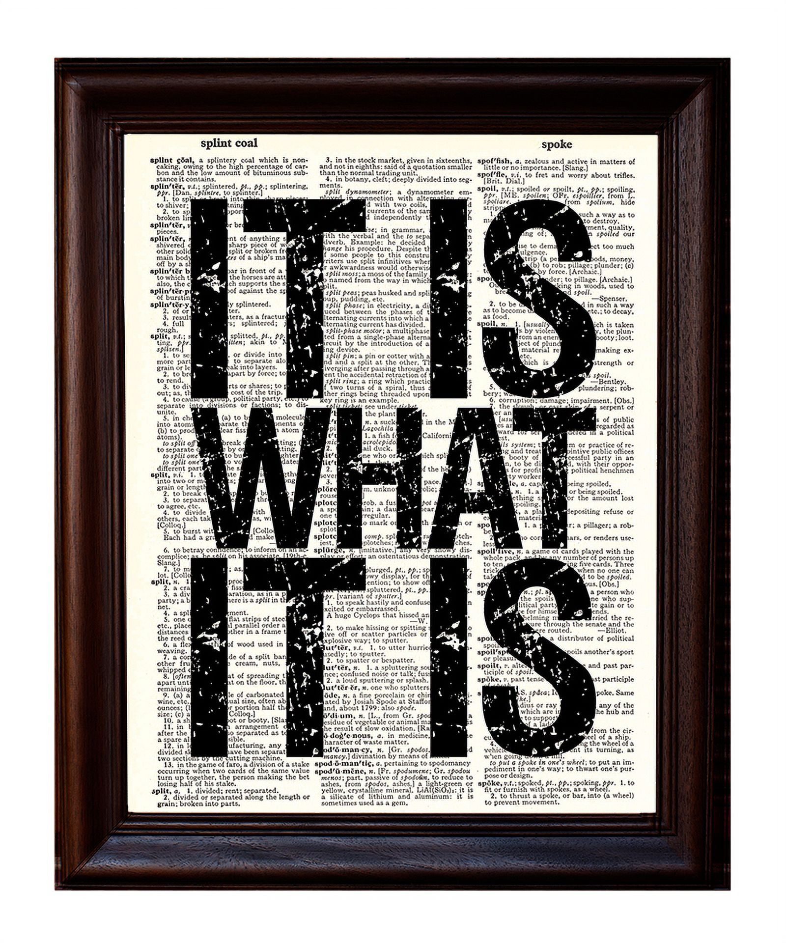 It Is What It Is - Dictionary Art Print Printed On Authentic Vintage ...