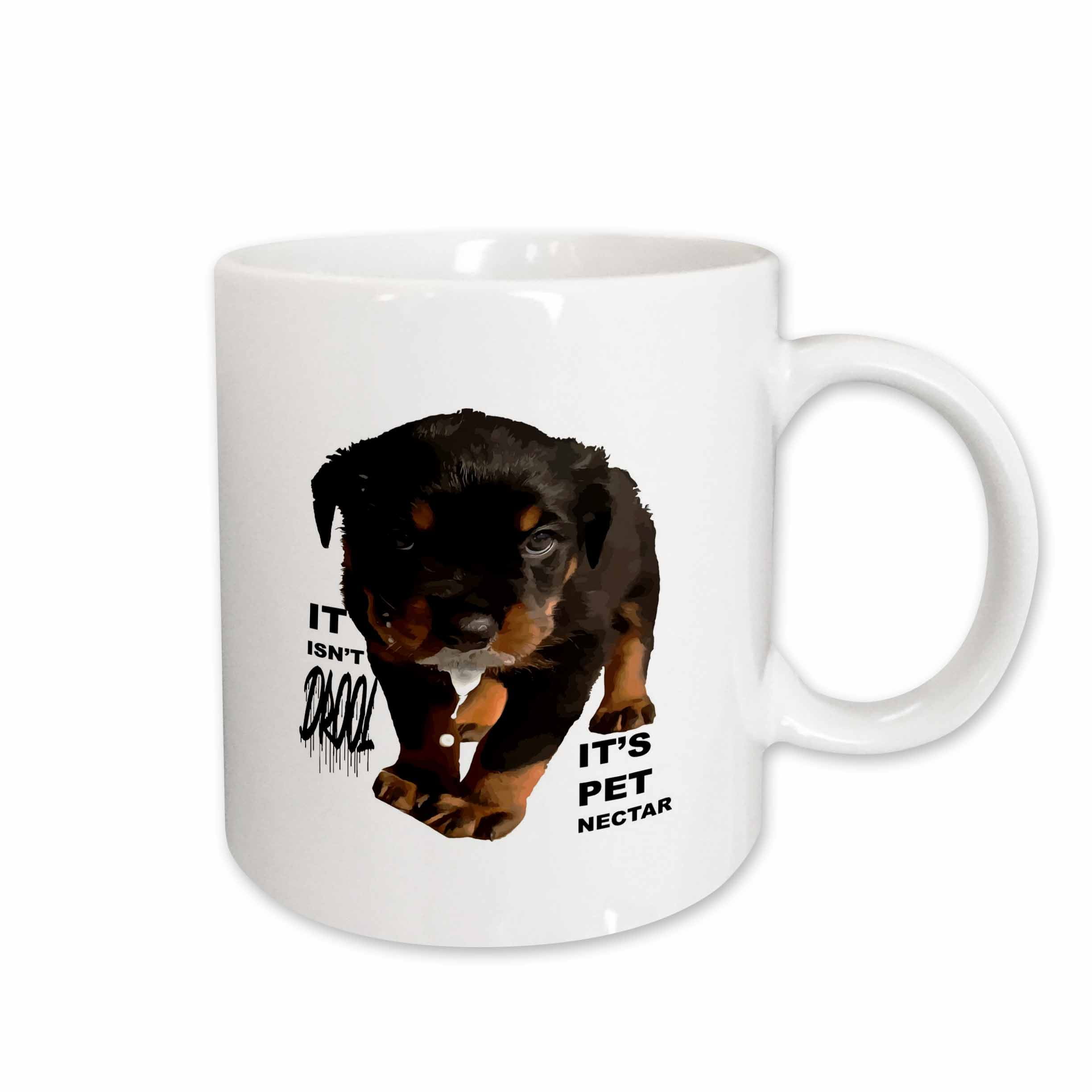 3drose, It Isnt Drool Its Pet Nectar Fun Rottweiler Cut Out, 11oz Mug ...