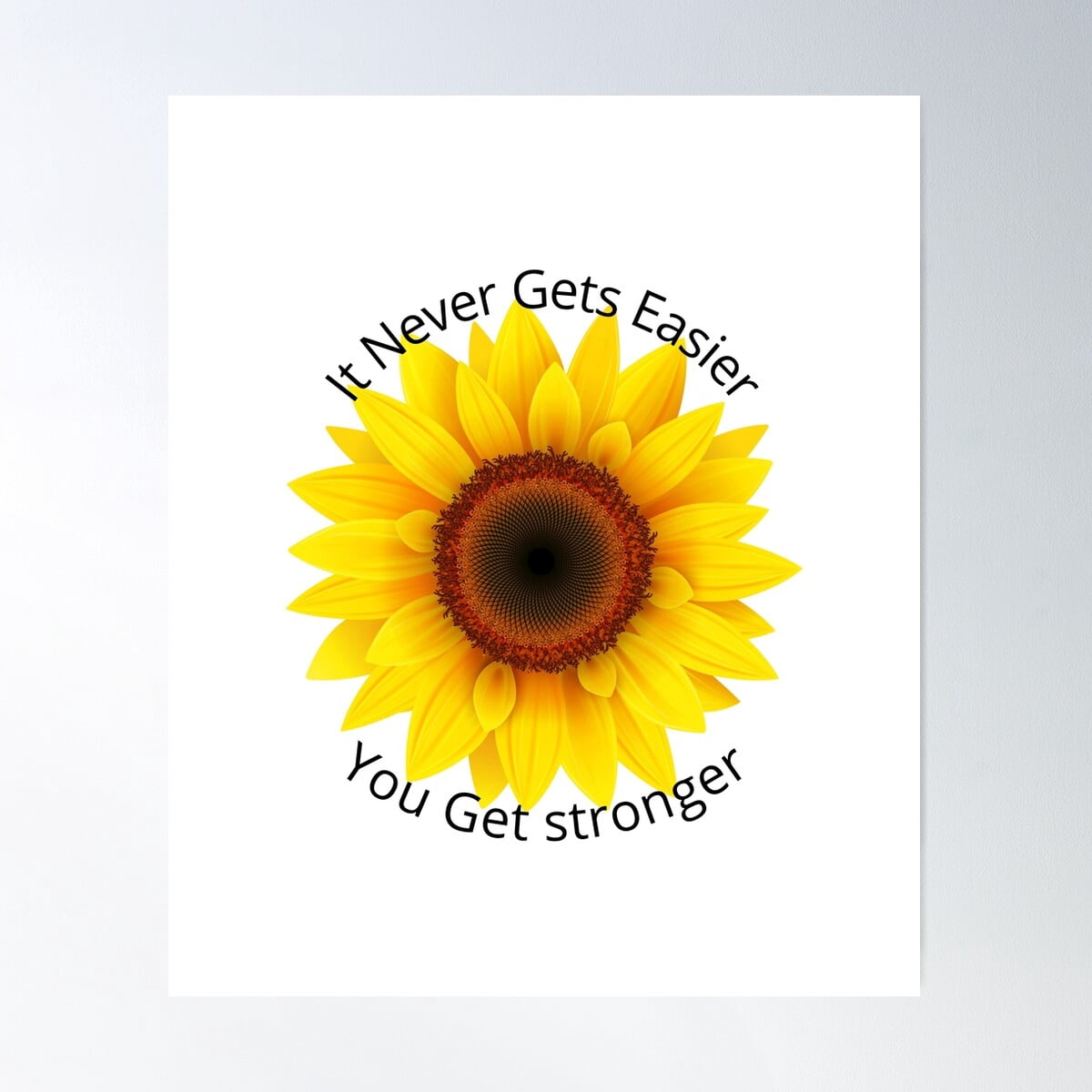 It Never Gets Easier You Get Stronger , Sunflower Self Awareness Quote ...