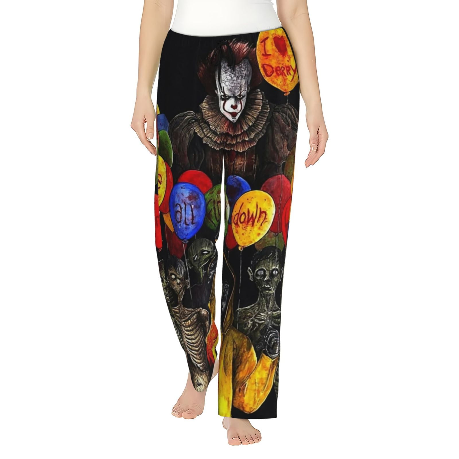 It Pennywise Horror Women's Pajama Pants, Comfy All Over Print Lounge ...