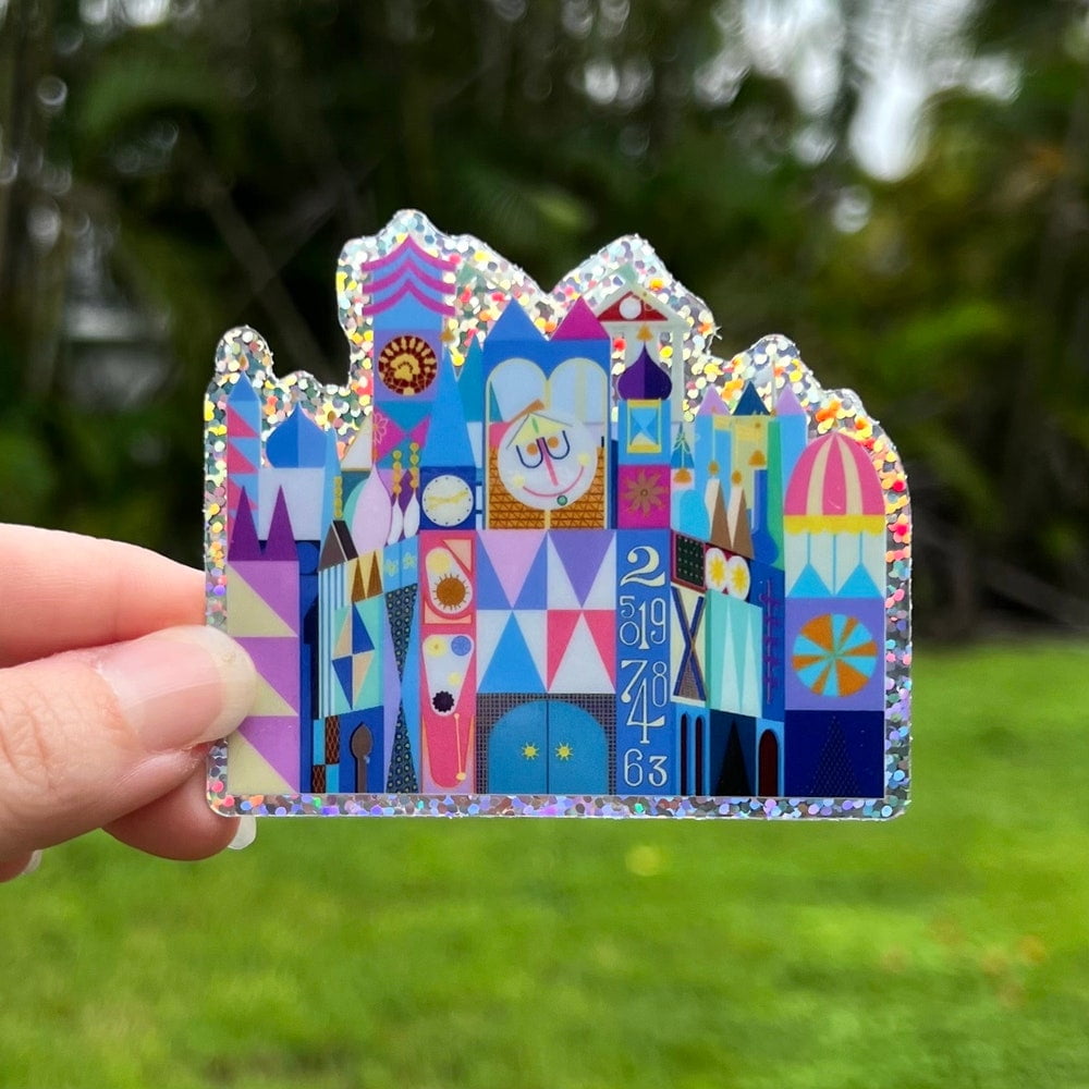 It'S A Small World Attraction Dl Dw Disneyland World Glitter Sticker ...