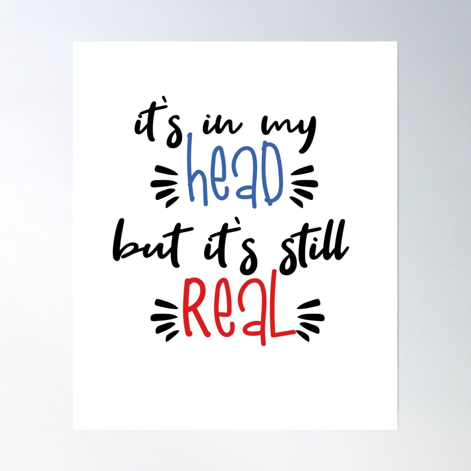 It'S In My Head But It'S Still Real Poster Wall Art, Modern Wall Decor ...
