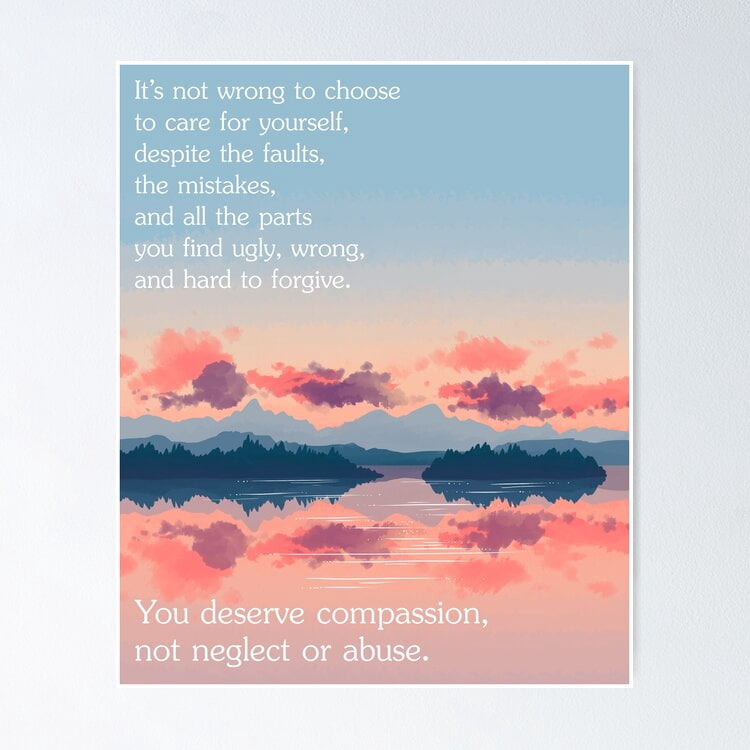 It'S Not Wrong To Care For Yourself Puget Sound Sunset Poster- Unframed ...