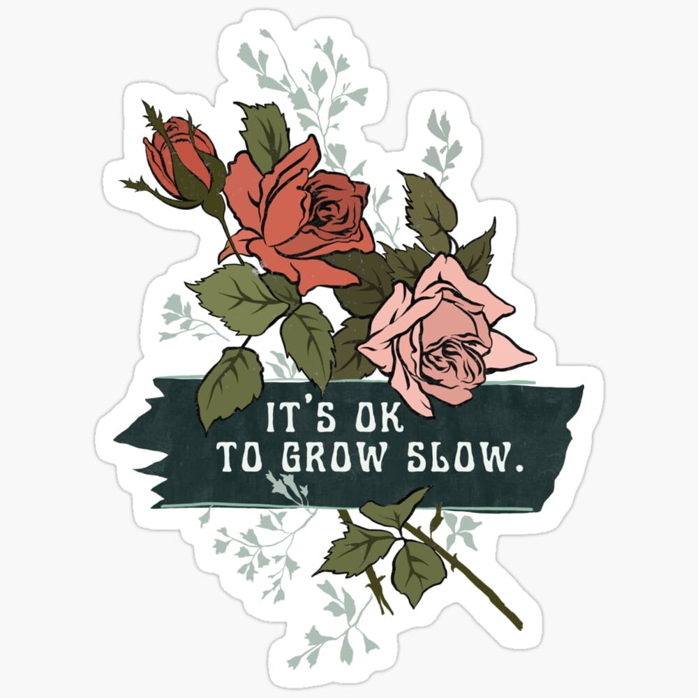 It'S Ok To Grow Slow Sticker Phone Decal Water Bottle Stickers Car ...