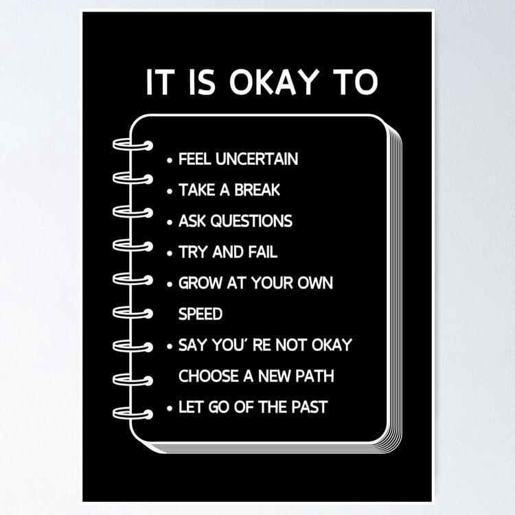 It'S Okay To Not Be Okay Poster- Unframed Poster | Wall Art | Perfect ...