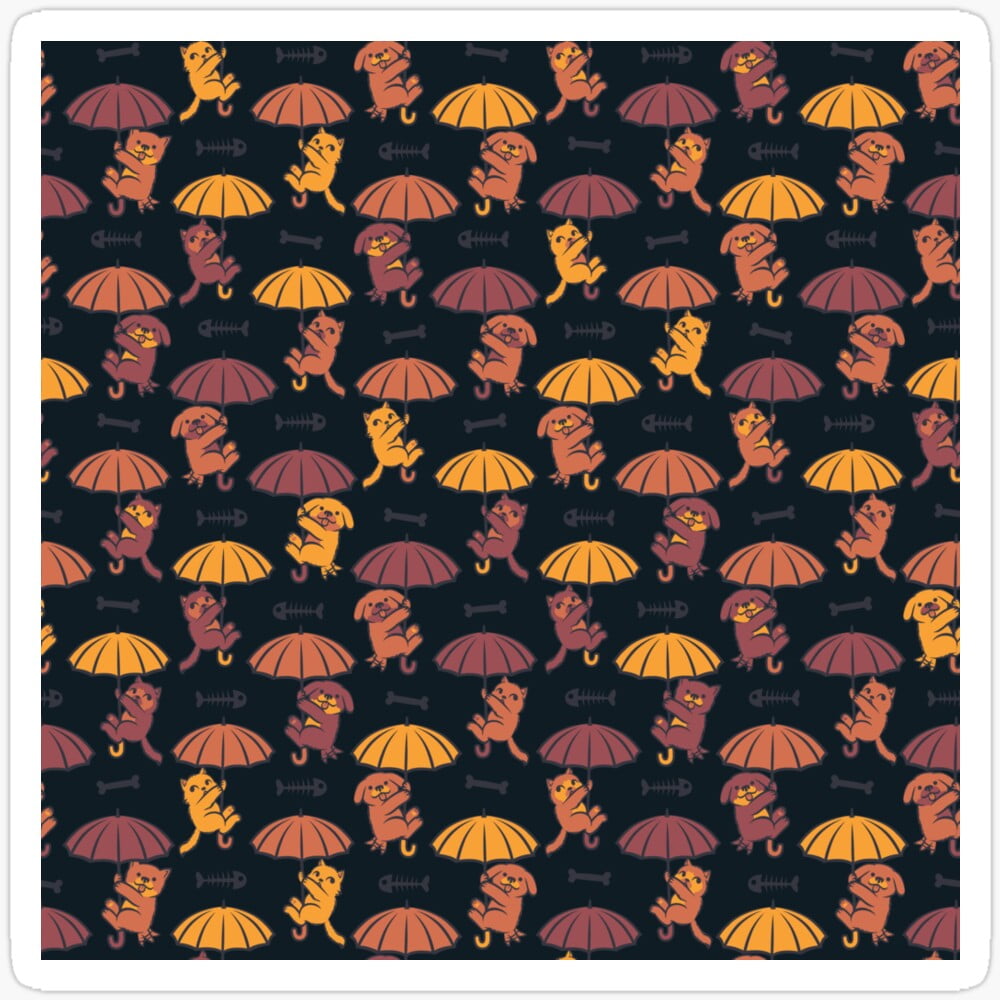 It'S Raining Cats And Dogs Sticker Phone Decal Water Bottle Stickers ...