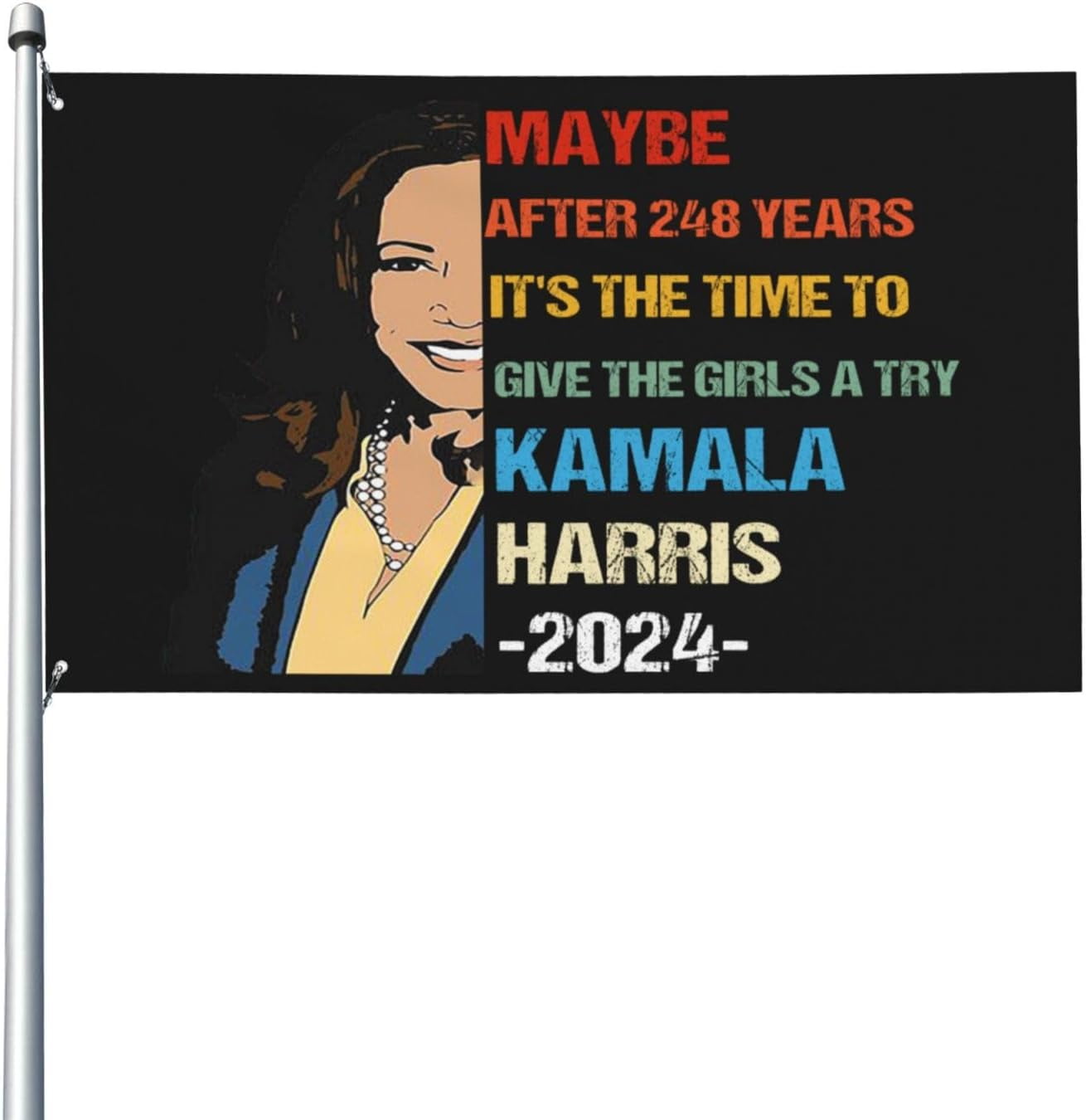 It'S The Time To Give The Girls A Try?Flag Vote Kamala Harris 2024 3x5 ...