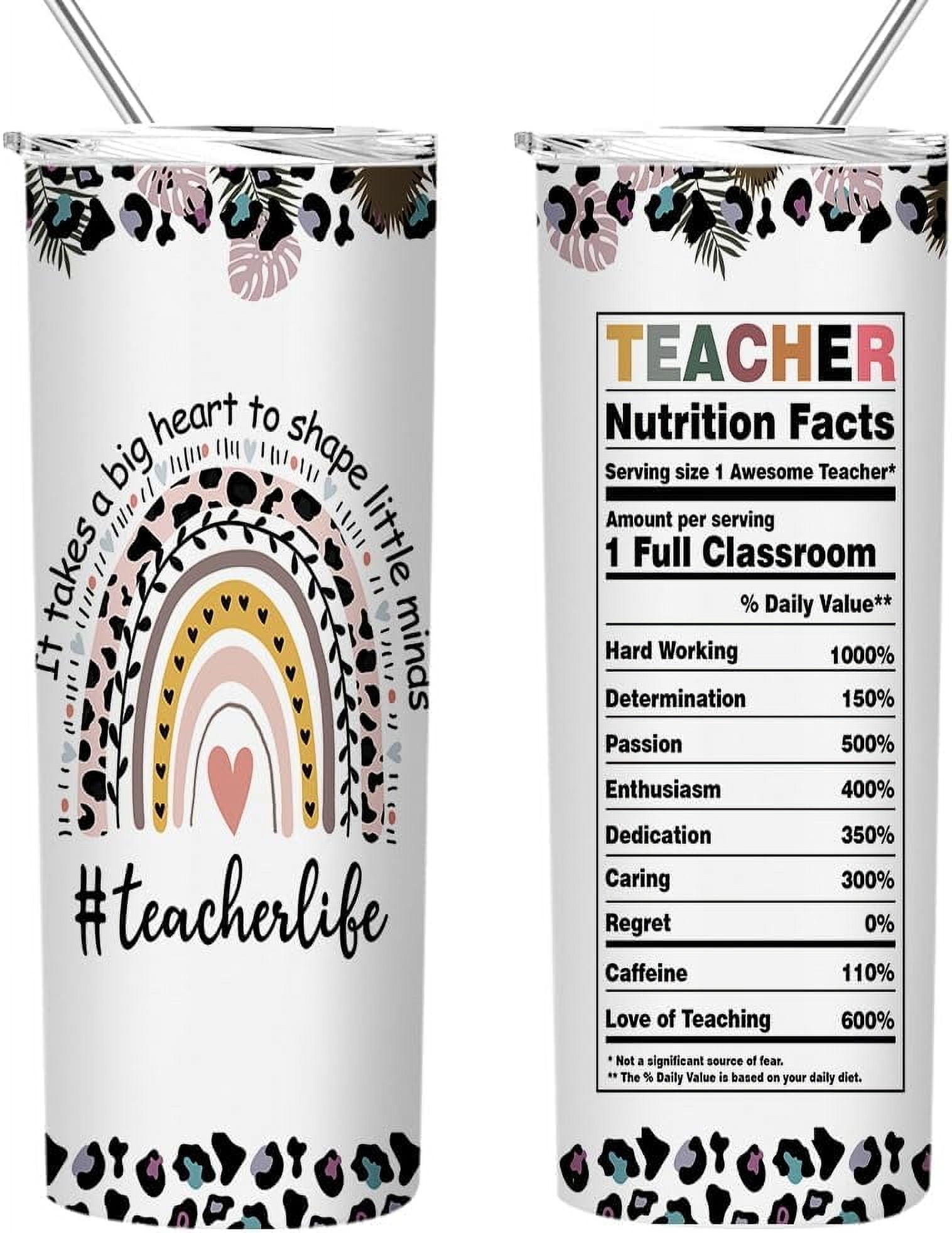 “It Takes a Big Heart” Teacher Tumbler 20oz - Appreciation Gift for ...