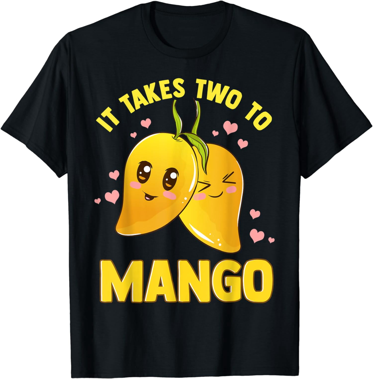 It Takes Two To Mango Funny Fruit Tango Romantic Food Pun T-Shirt ...