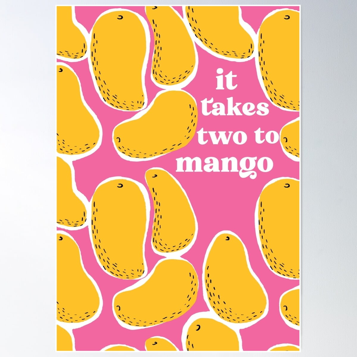It Takes Two To Mango Poster Wall Art, Modern Wall Decor For Living Room Bedroom, 16x24 UNFRAMED ...