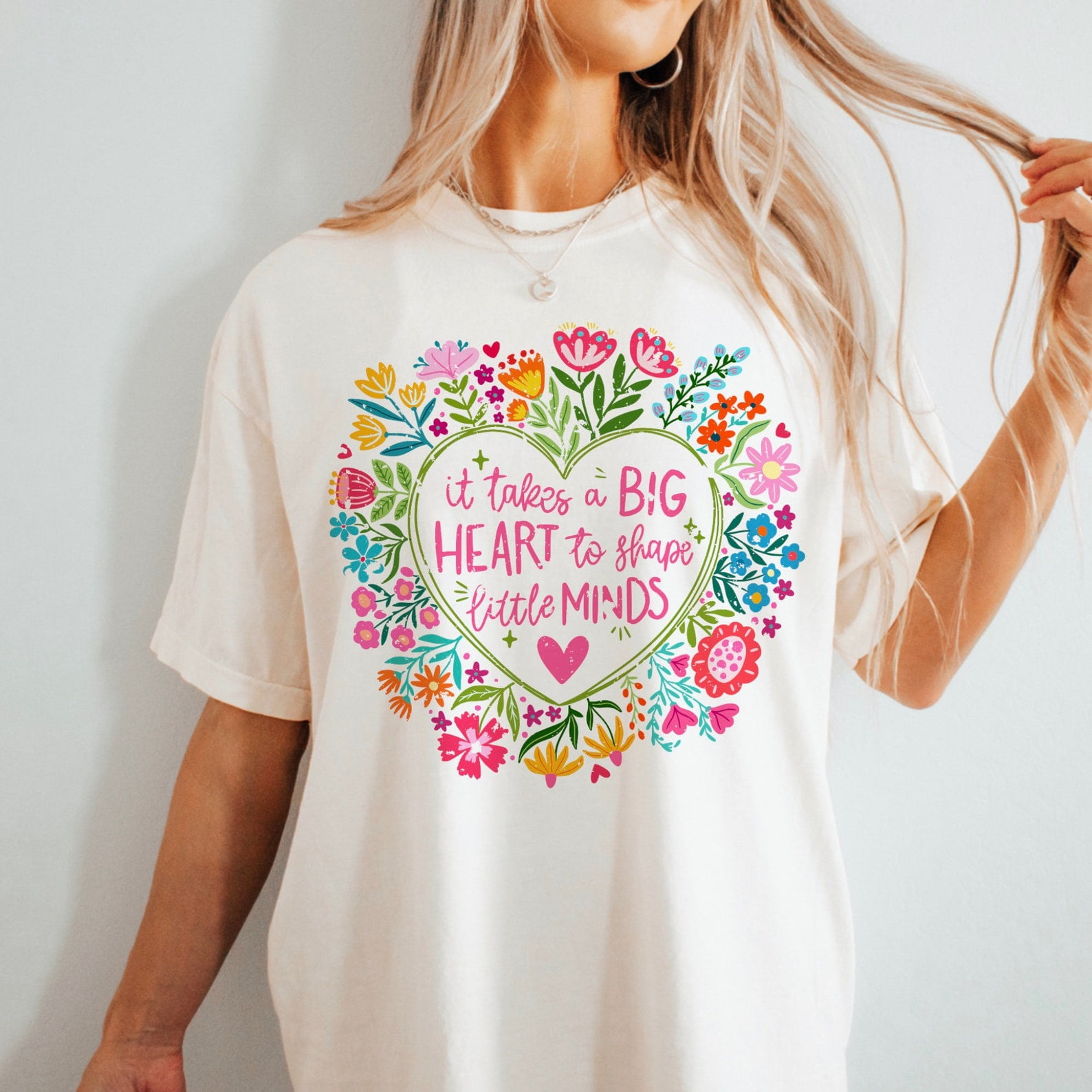 It Takes a Big Heart to Shape Little Minds T-Shirt, Boho Teacher Shirt ...