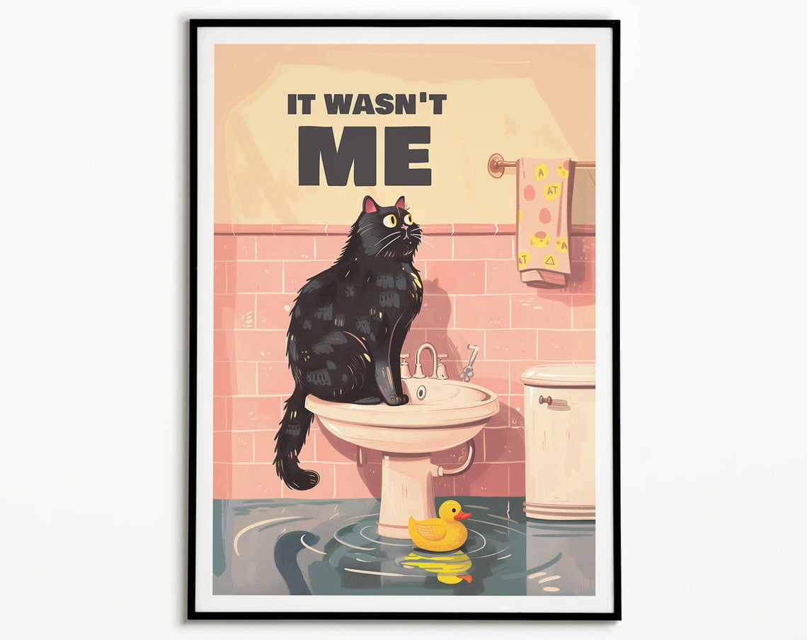 It Wasn'T Me Funny Cat Lovers Print, Kitty Poster, Cat Lowers Print ...