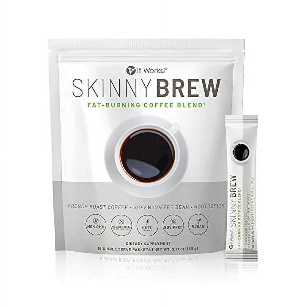 It Works Skinny Brew Coffee, 15 Servings, 225mg Caffeine, Boosts Brain ...
