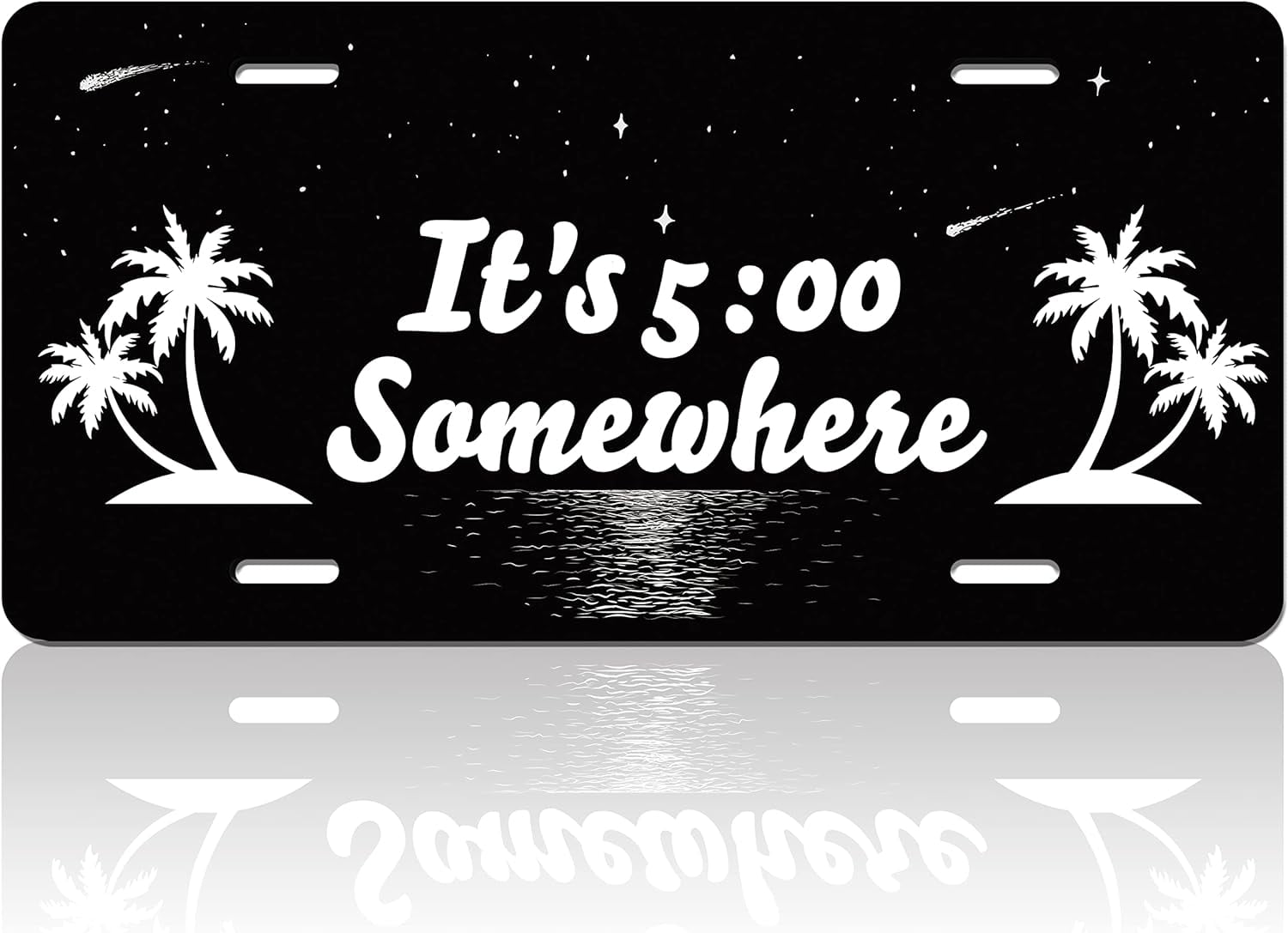 It's 5:00 Somewhere License Plate Cover Tropical Beach Palm Tree ...