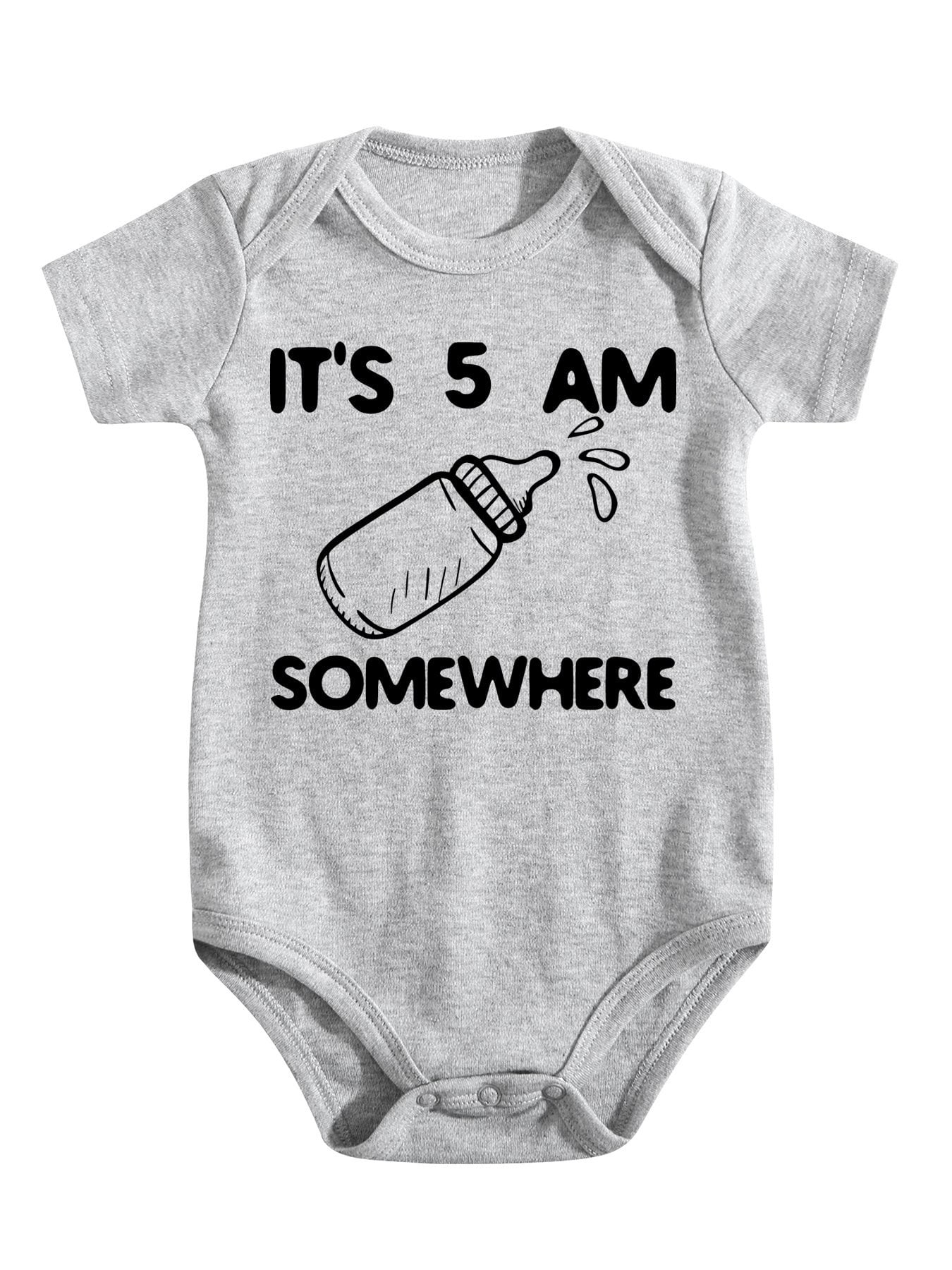 It's 5 AM Somewhere Baby Bodysuit Funny Adorable Newborn Coming Home ...