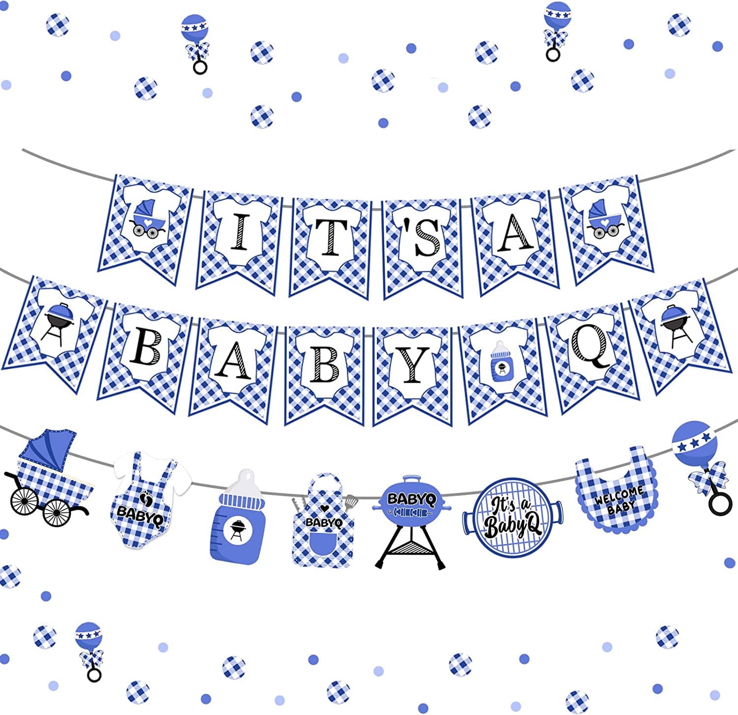 It's A Baby Q Baby Shower Decorations, Baby Q Banner Baby Q Garland ...