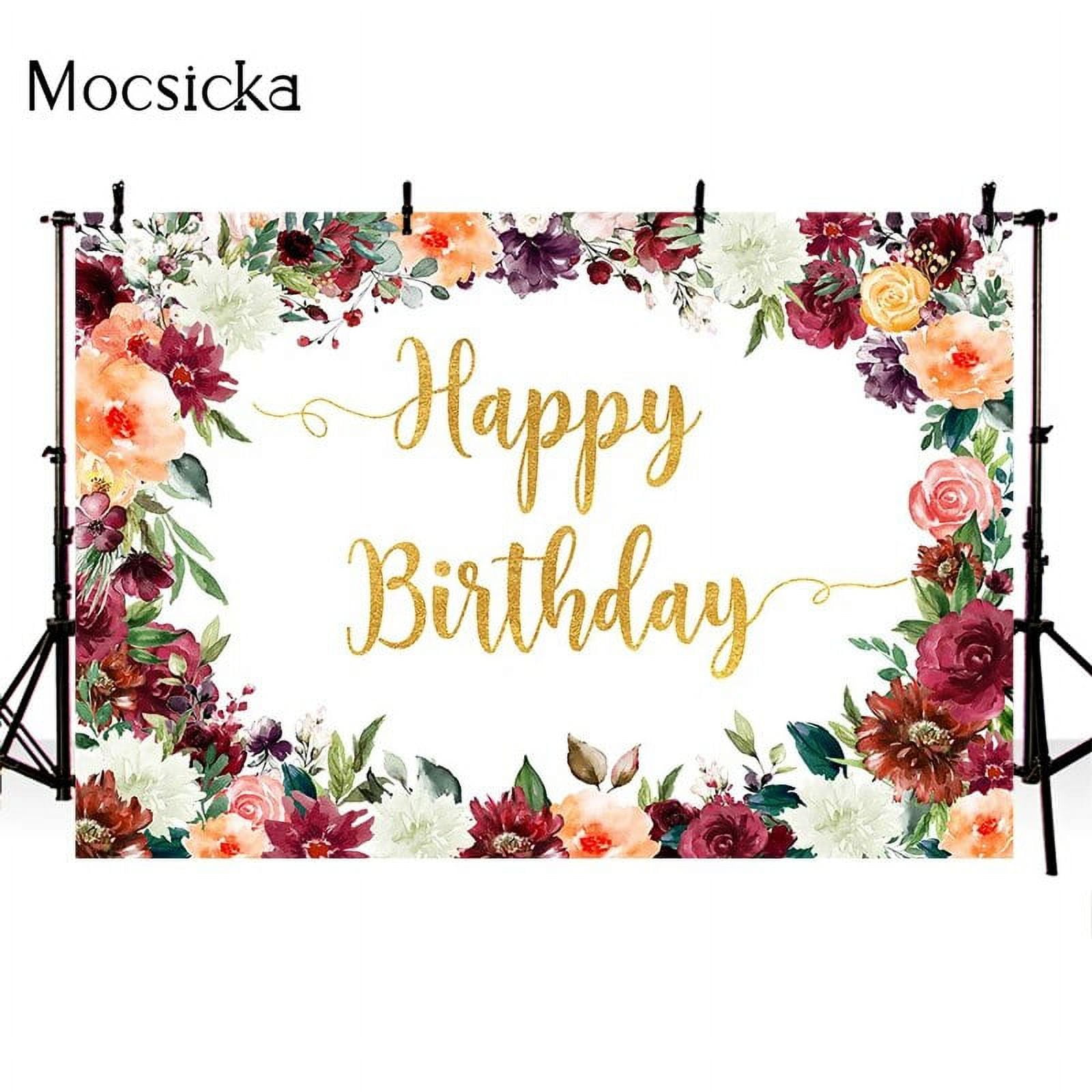 It's A Girl Backdrops Color Watercolor Flower Cake Table Decor Banner ...