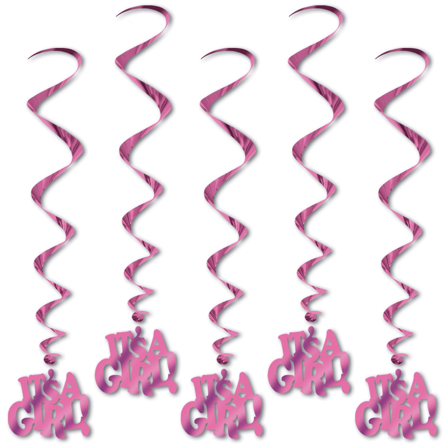 It's A Girl Foil Whirl Dangling Party Decorations - Walmart.com