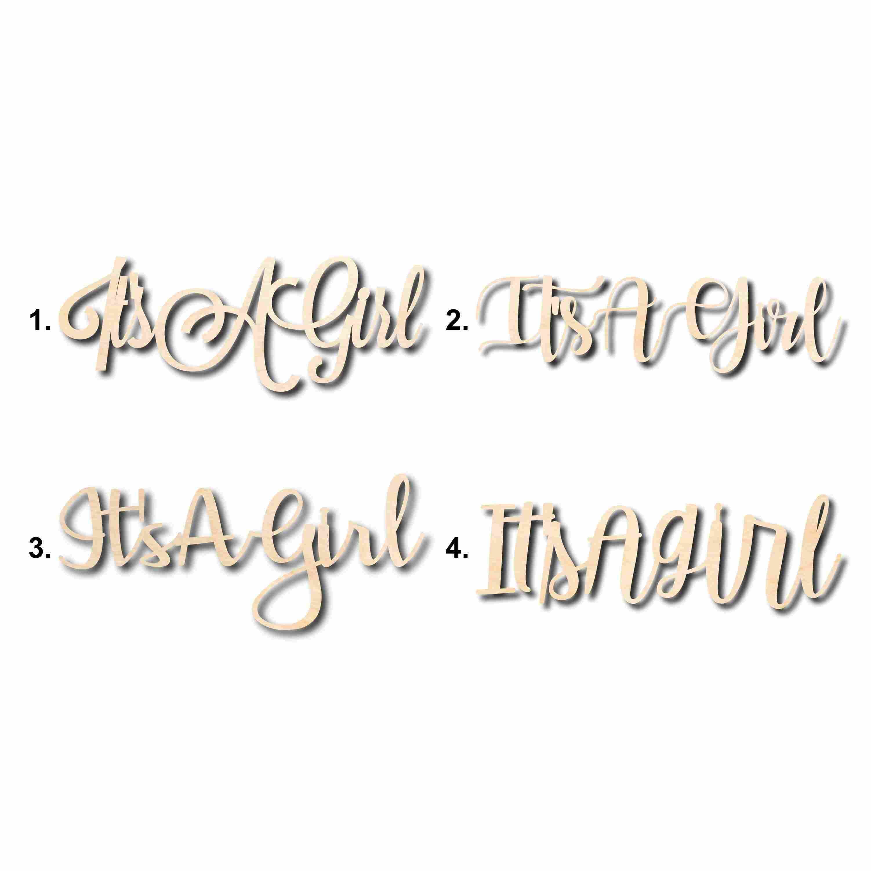 It's A Girl Sign Unfinished Wood Cutout Home Decor DIY Option 2- 10 ...
