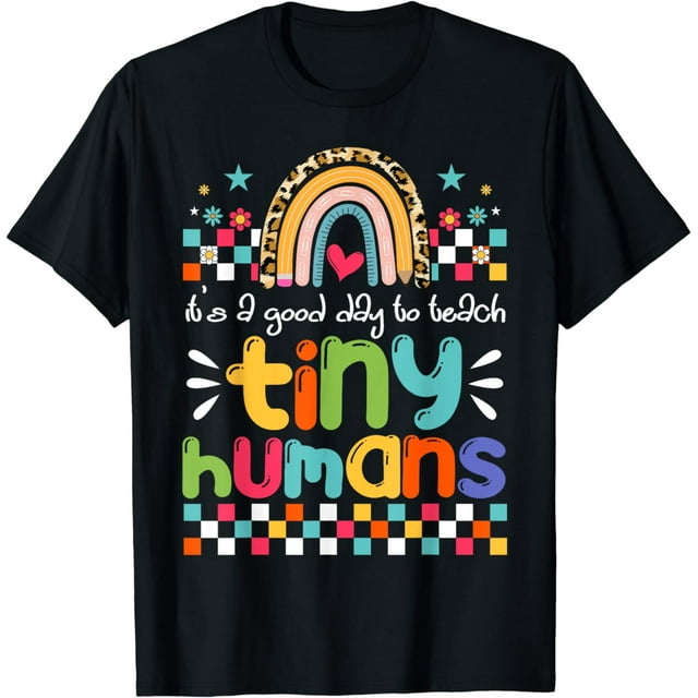 It's A Good Day To Teach Tiny Humans Teacher Leopard Rainbow T-Shirt ...