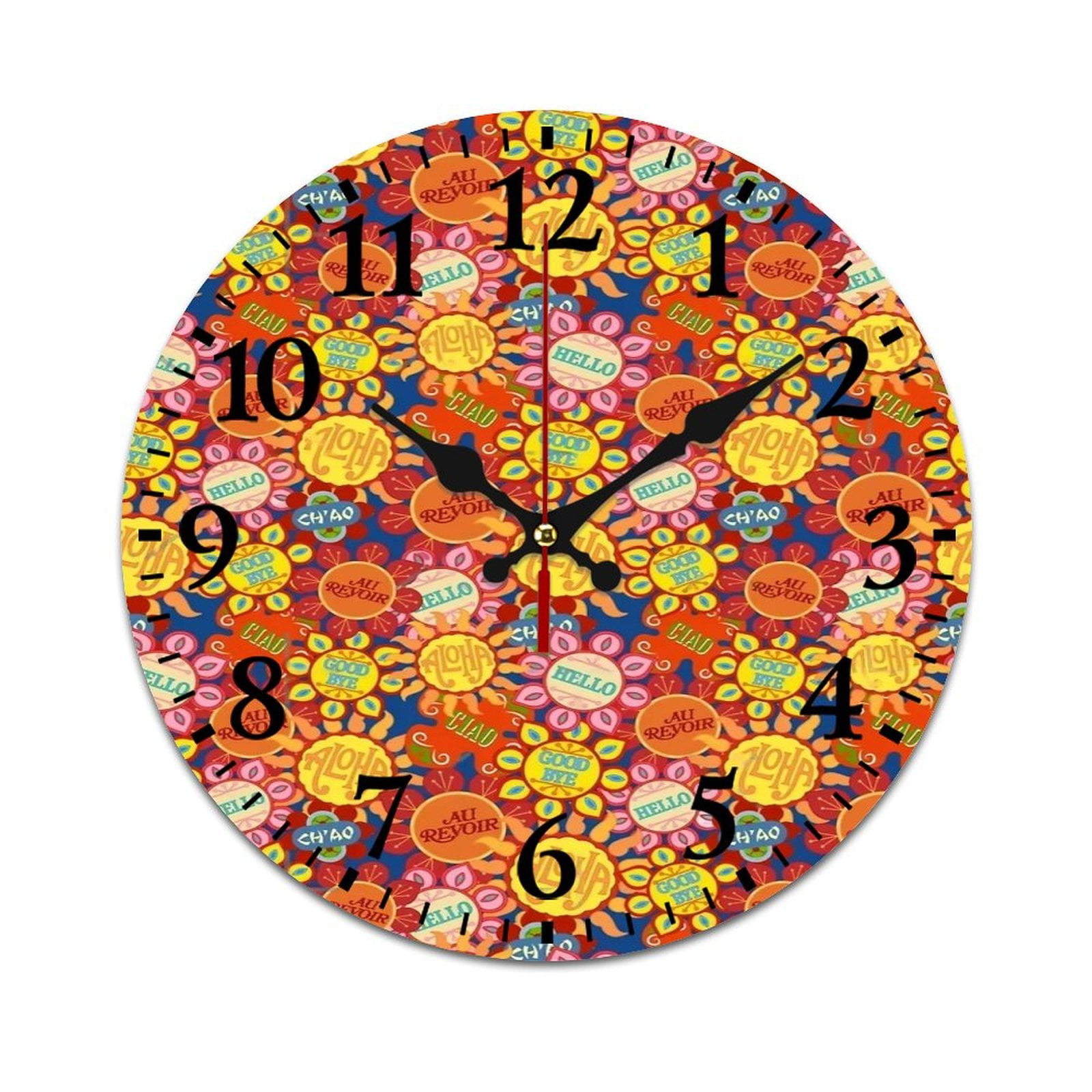 It's A Small World Flowers Wall Clock Modern Design Clocks Wall Hanging ...