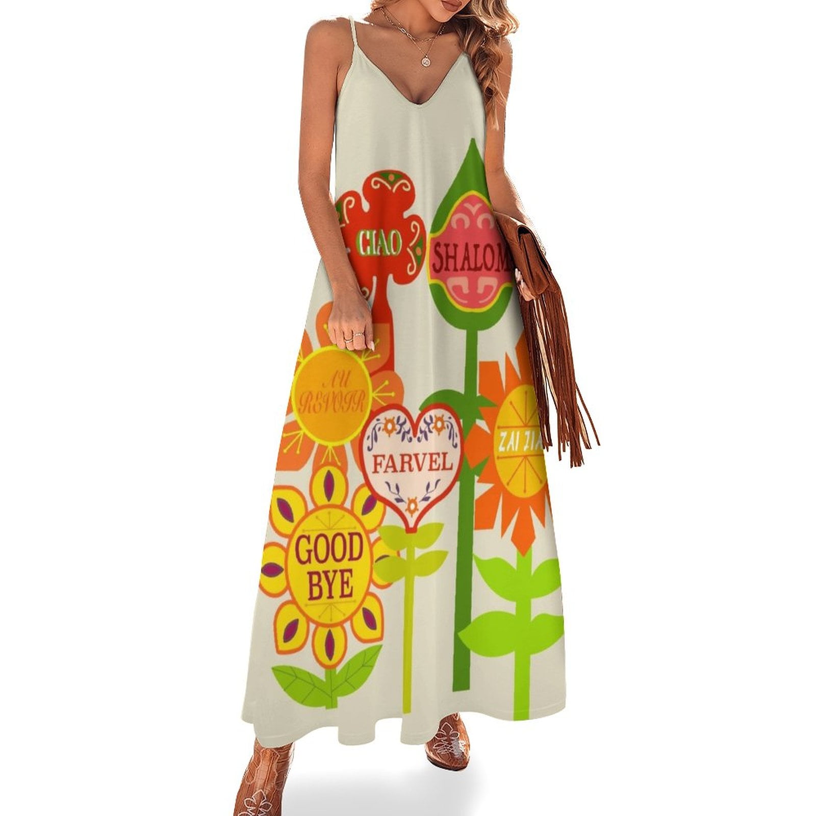 It's A Small World Goodbye Room Flowers Sleeveless Dress evening ...