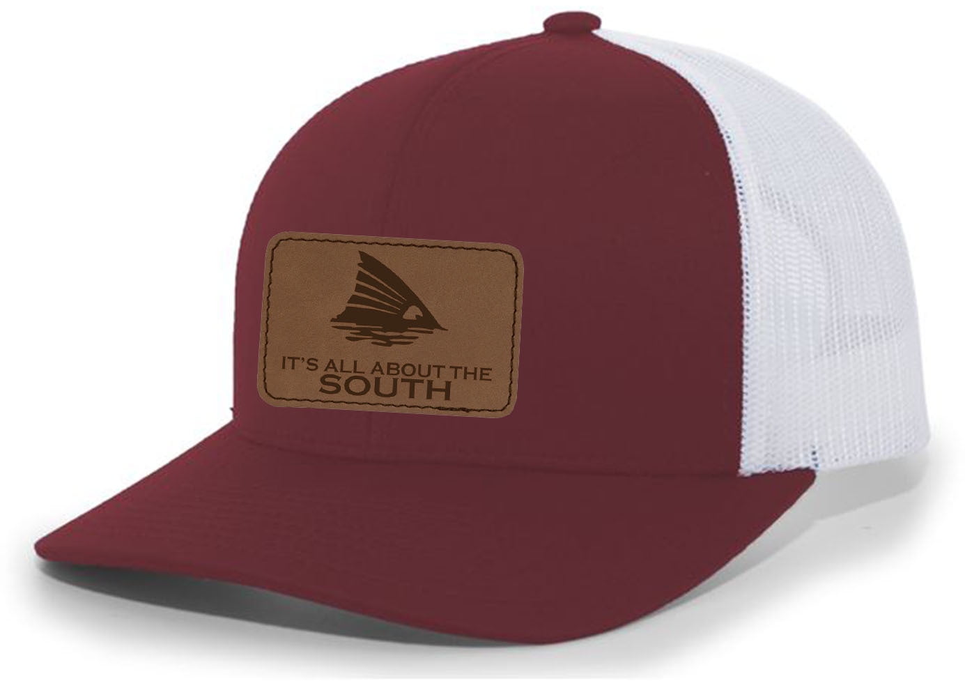 It's All About The South Redfish Fin Laser Engraved Leather Patch ...