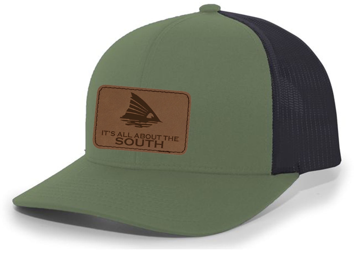 It's All About The South Redfish Fin Laser Engraved Leather Patch ...