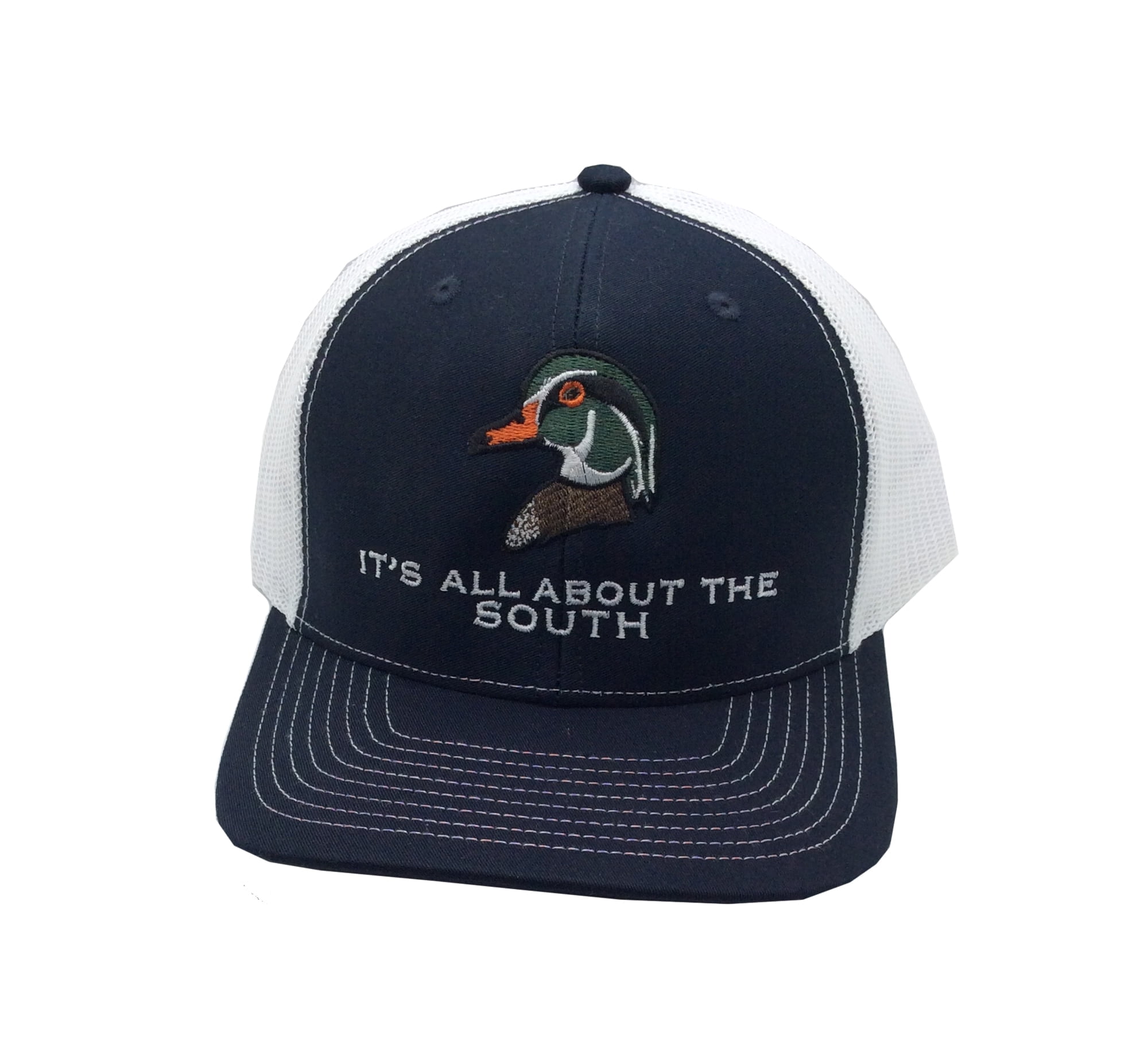 It's All About The South Wood Duck Trucker Mesh Snapback Hat- Navy ...