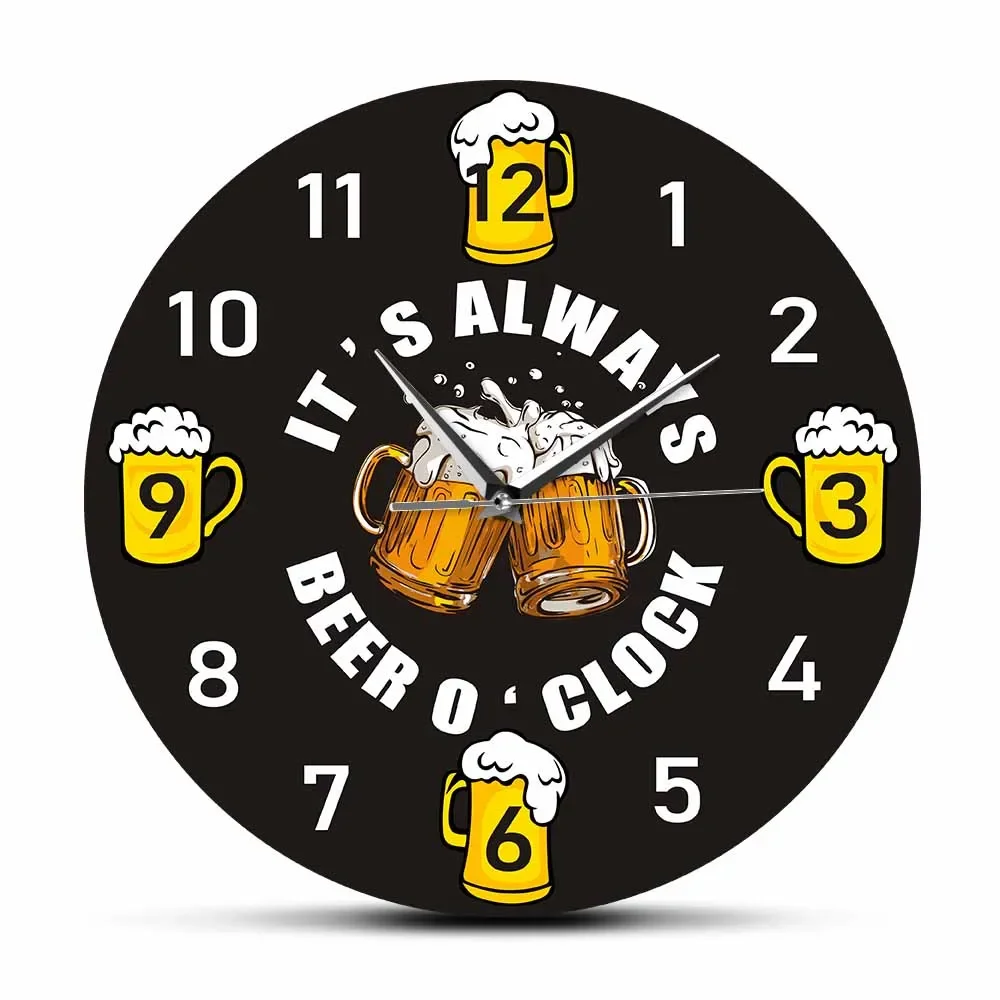 It‘s Always Beer o'Clock Drinking Stein Design Silent Quartz Wall Clock ...