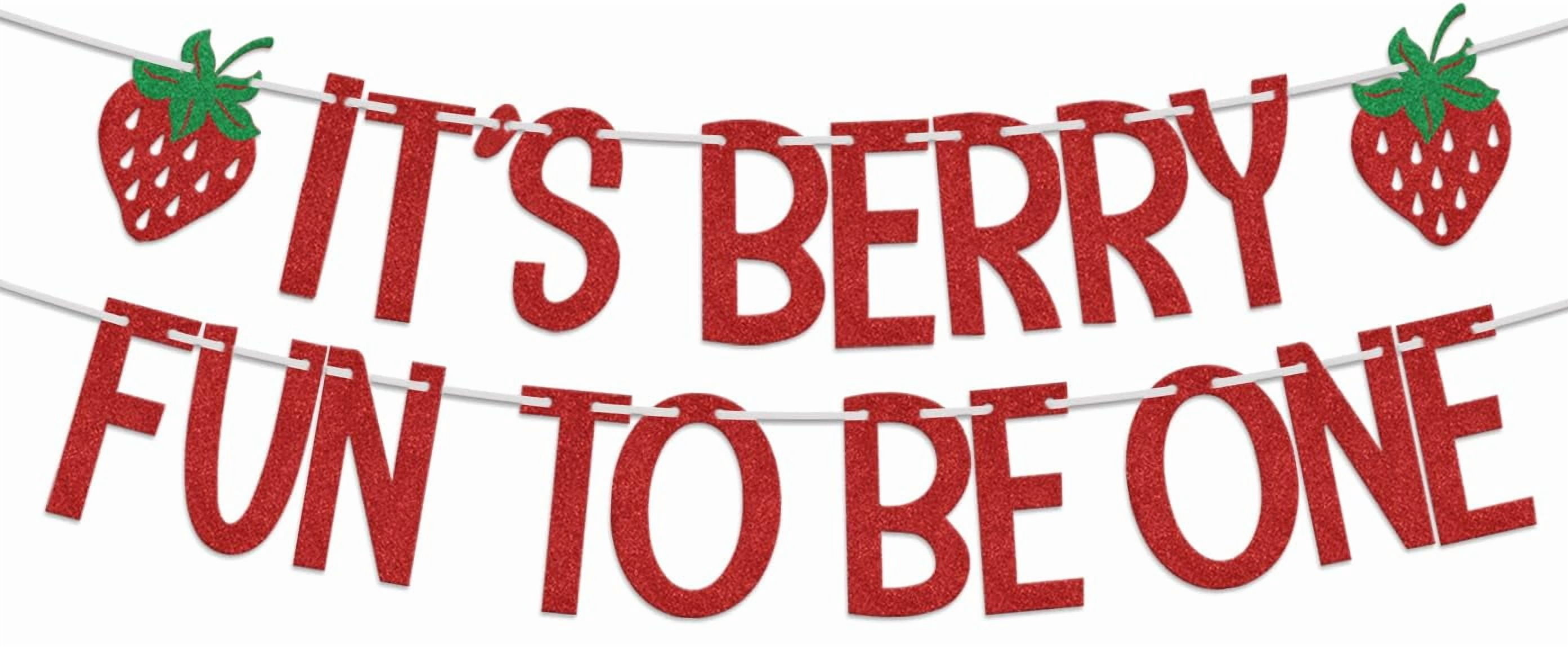 It's Berry Fun to be One Banner, Strawberry 1st Birthday Decorations ...