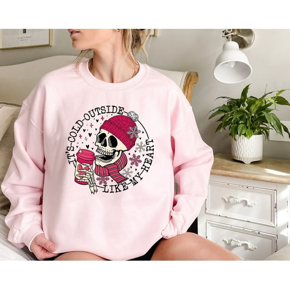 It's Cold Outside Like My Heart Skeleton T-Shirt, Valentines Shirt ...