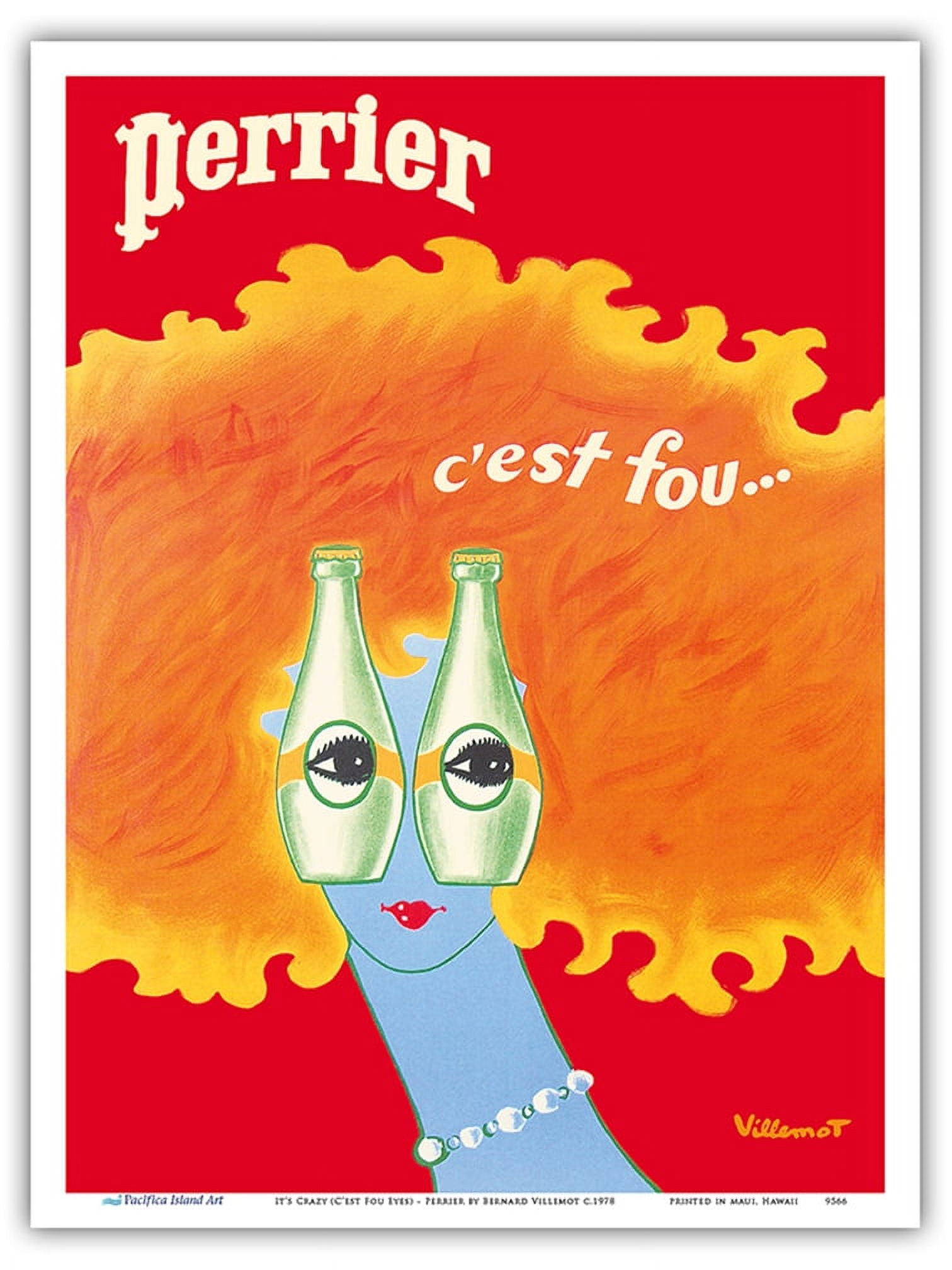 It’s Crazy (C’est Fou) - Perrier Sparkling Water - Vintage Advertising Poster by Bernard ...