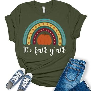 Womens Funny Leopard Pumpkin Shirts Short Sleeve Halloween Thanksgiving ...