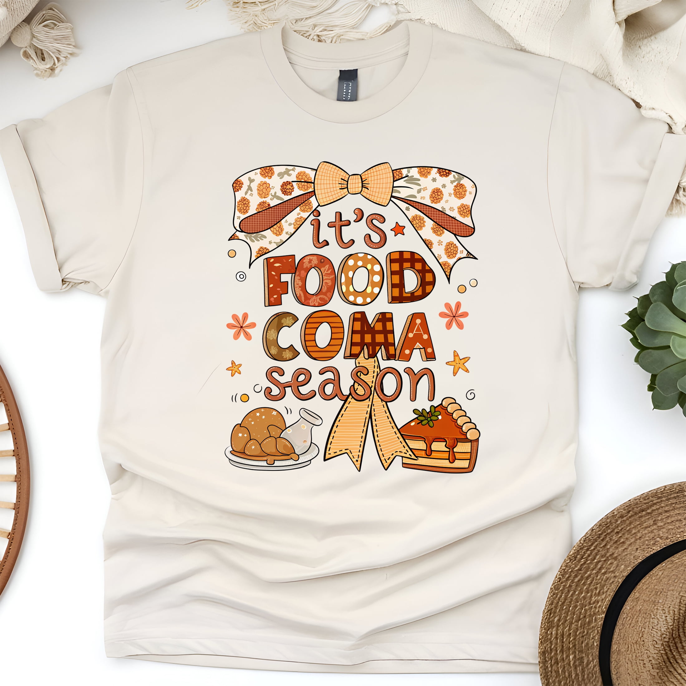 It's Food Coma Season Shirt | Funny Thanksgiving Tee | Fall Feast T ...
