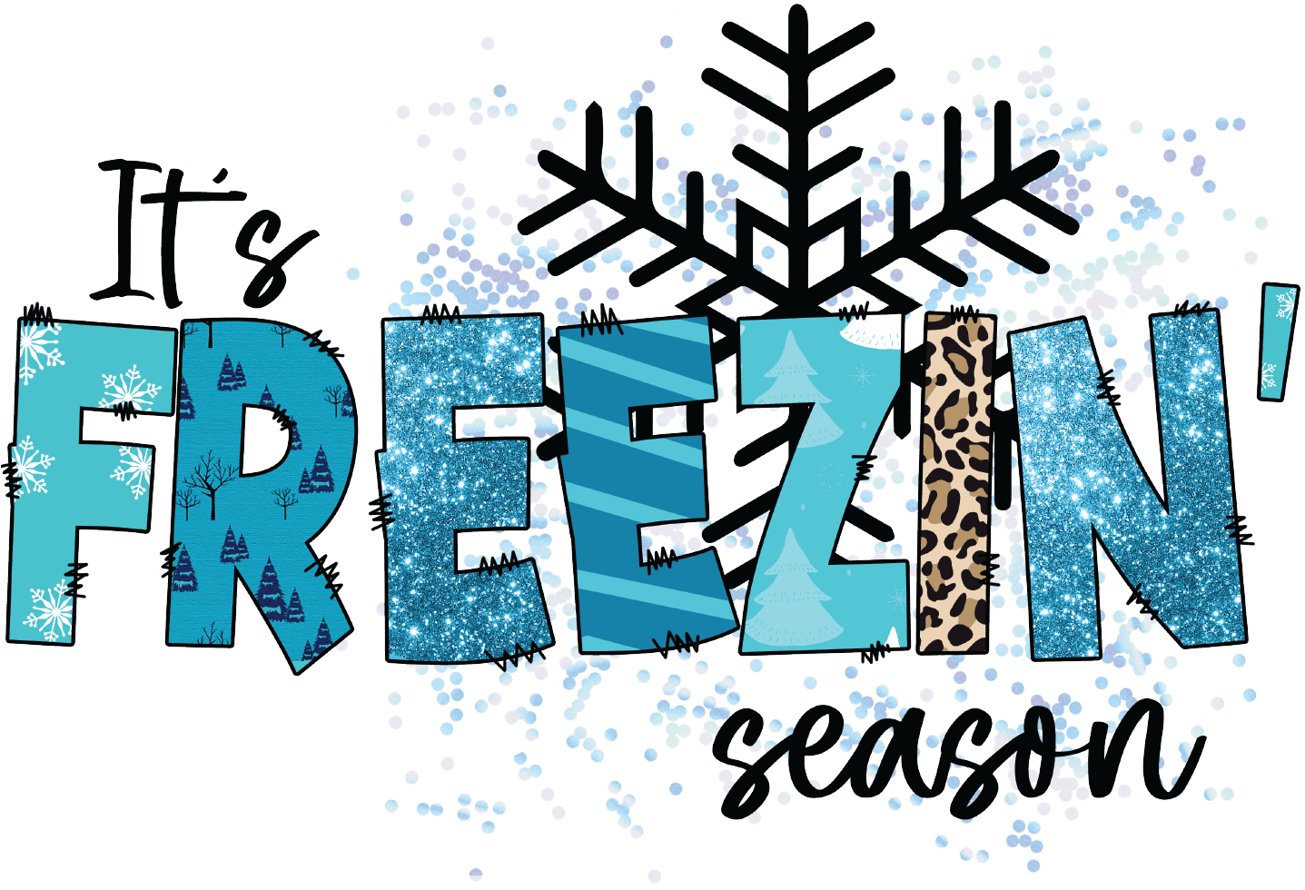 It's Freezin Season Snow Flake Christmas Great Gift Idea Single 5 Inch Magnet Made in The USA ...