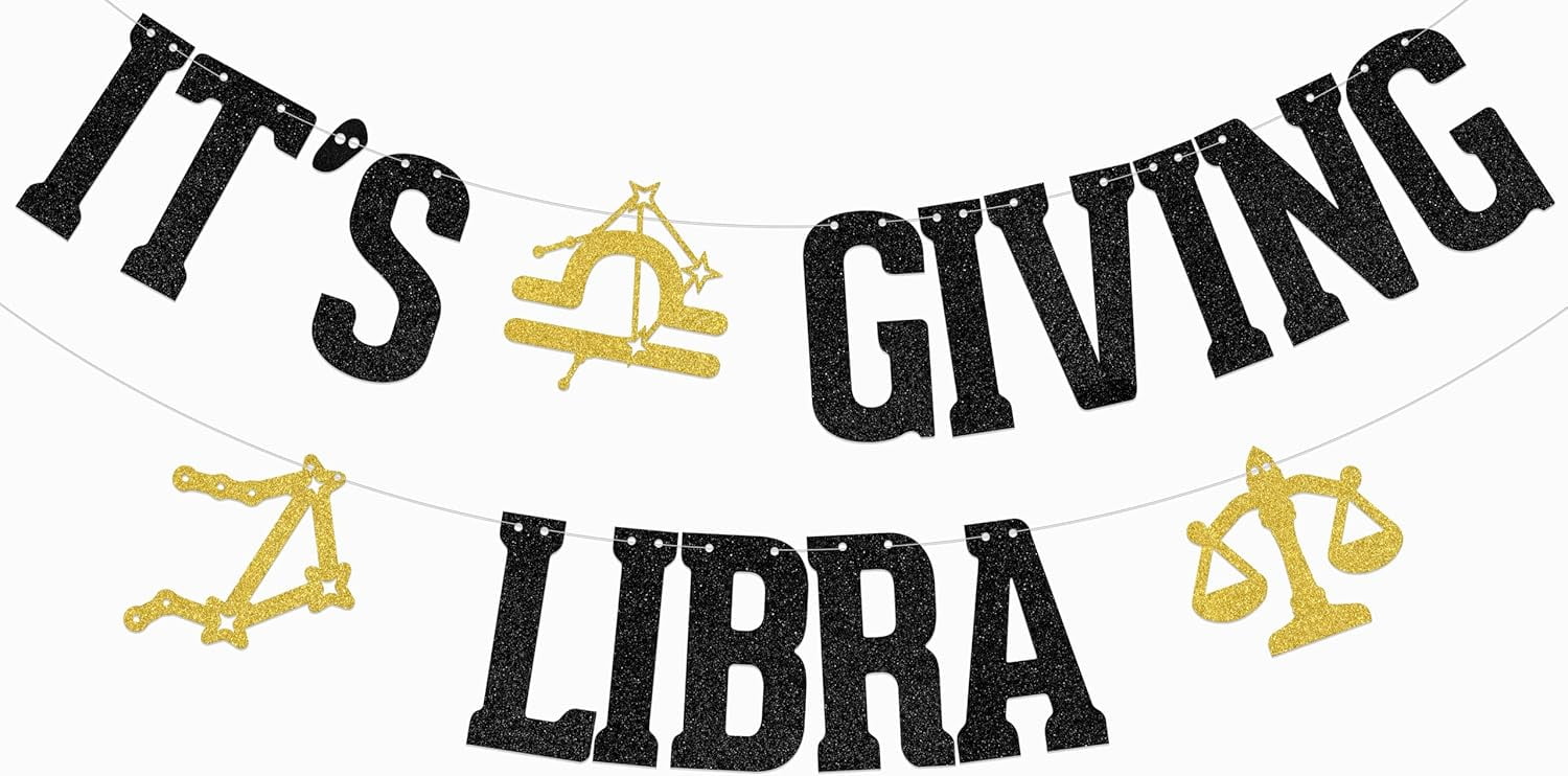 It's Giving Libra Banner Happy Birthday Libra Party Decoration Big ...