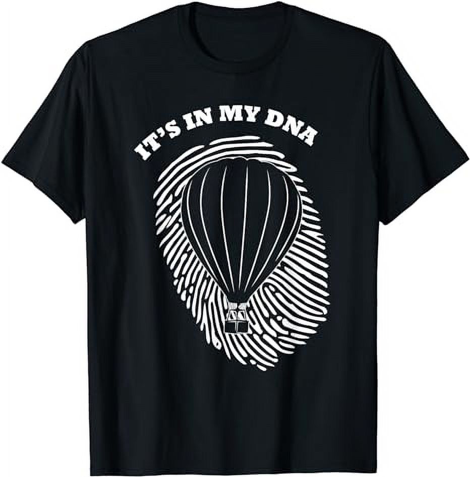 It's In My DNA Hot Air Balloon Pilot Fingerprint Fans Retro T-Shirt ...
