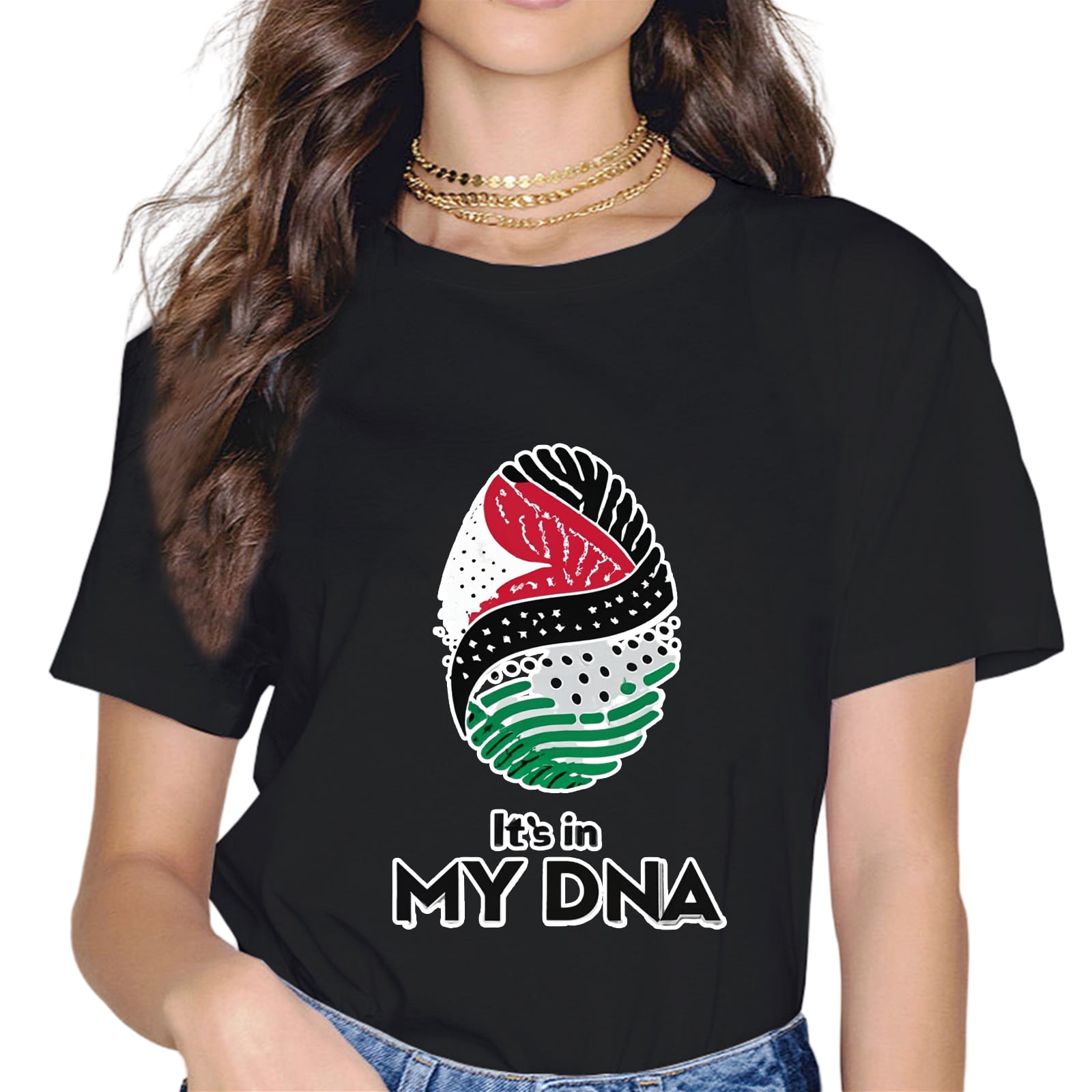 It's In My DNA Palestinian Shirt Arabic Gifts Palestine Flag T-Shirt ...