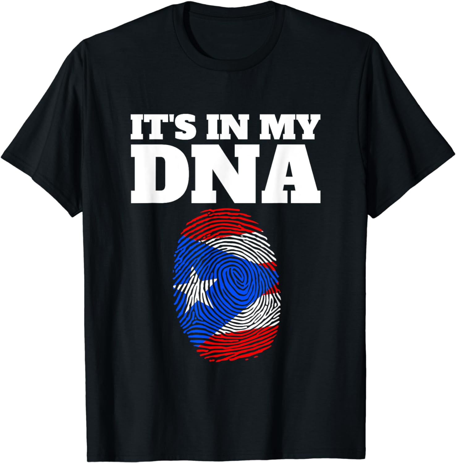 It's In My DNA Puerto Rican Flag Puerto Rico Fingerprint T-Shirt ...