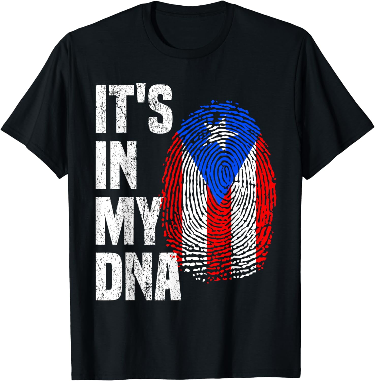 It's In My DNA Puerto Rico Flag Puerto Rican Fingerprint T-Shirt ...