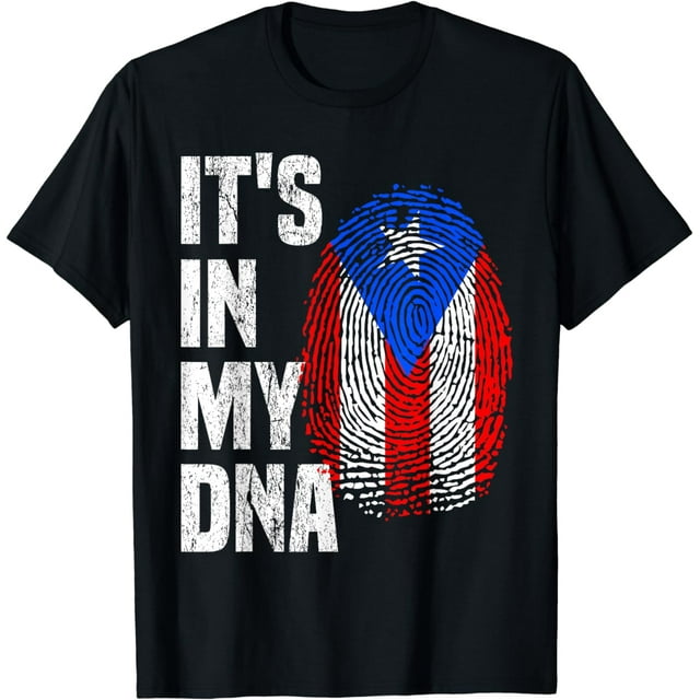 It's In My DNA Puerto Rico Flag Puerto Rican Fingerprint T-Shirt ...