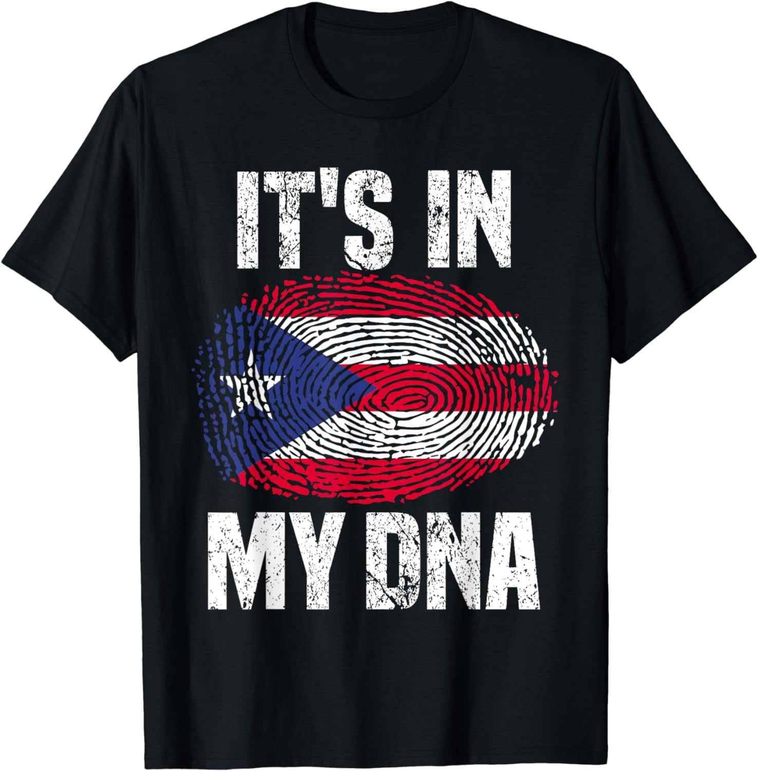 It's In My DNA Puerto Rico Flag Puerto Rican Fingerprint T-Shirt ...