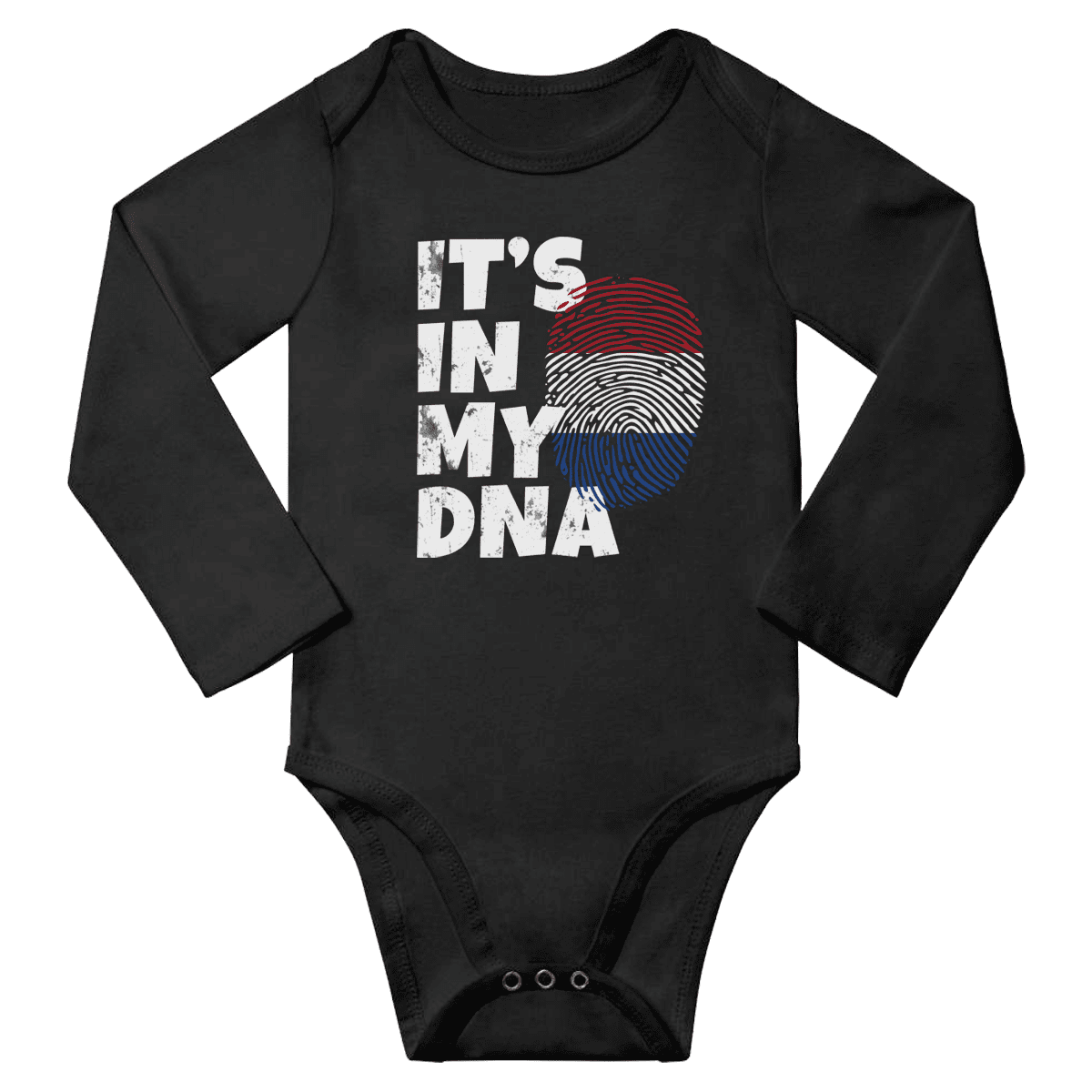 It's In My DUTCH DNA Baby Long Sleeve Bodysuit Outfits (Black, 12 ...