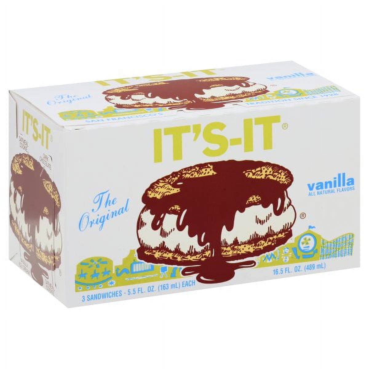 IT'S-IT Ice Cream Treat Vanilla 3 Pack, Dark Chocolate Coated Ice Cream ...