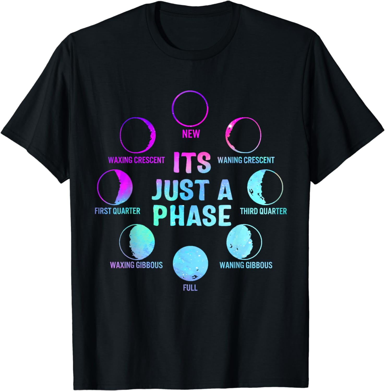 It's Just A Phase Celestial Moon Lunar Cycle Astronomy Kids T-Shirt ...